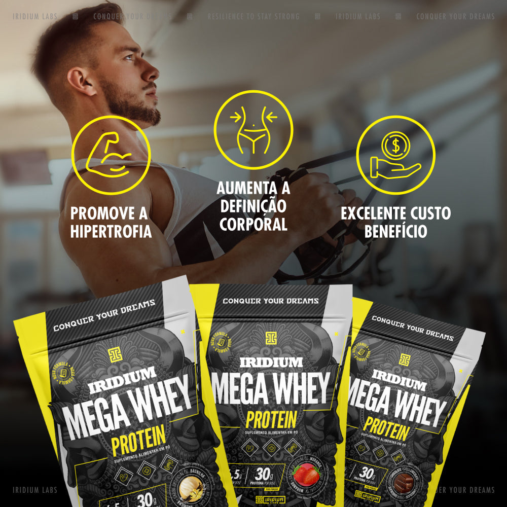 Combo 2x Mega Whey Protein + Creatina Fuel + Coqueteleira – Iridium Labs