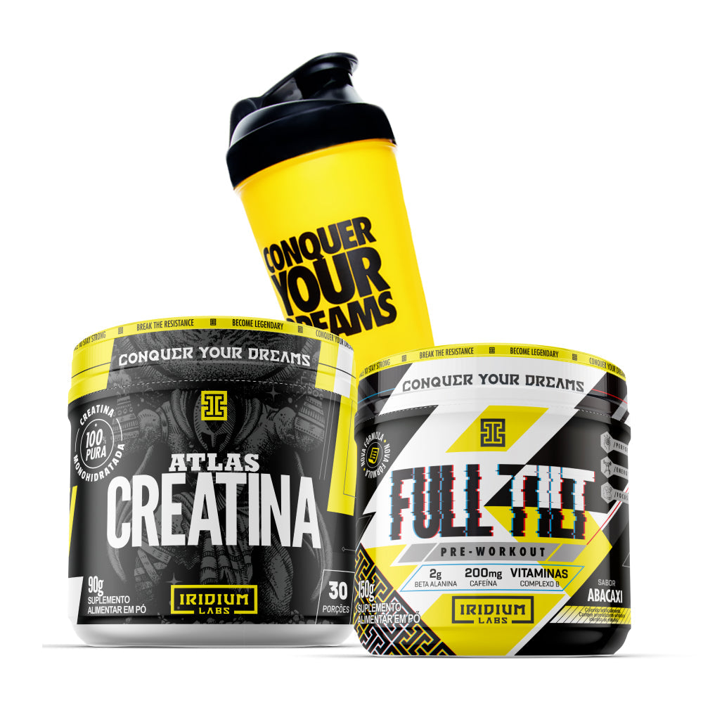 Combo Full Tilt + Atlas Creatina 90g + Coqueteleira – Iridium Labs